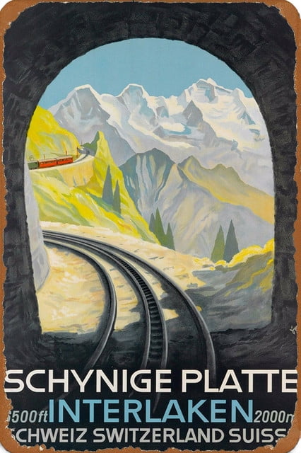 Schynige Platte Interlaken Switzerland Swiss Vintage Travel Art Print ...