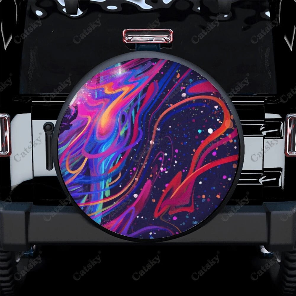 Sci Fi Artistic Print Spare Tire Cover Waterproof Tire Wheel Protector