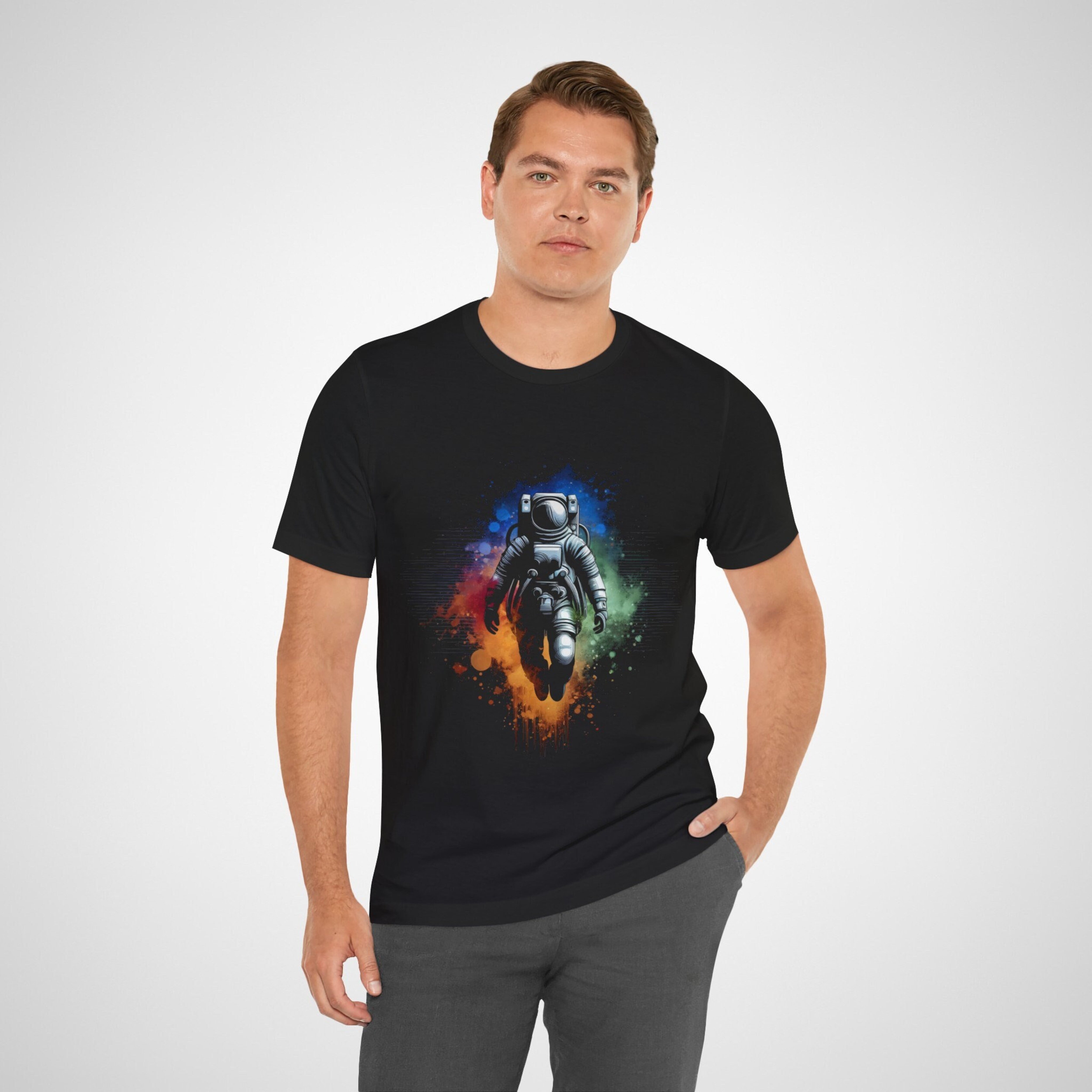 Sci-Fi Astronaut T-Shirt | Bold Design Space Exploration Tee Dynamic ...