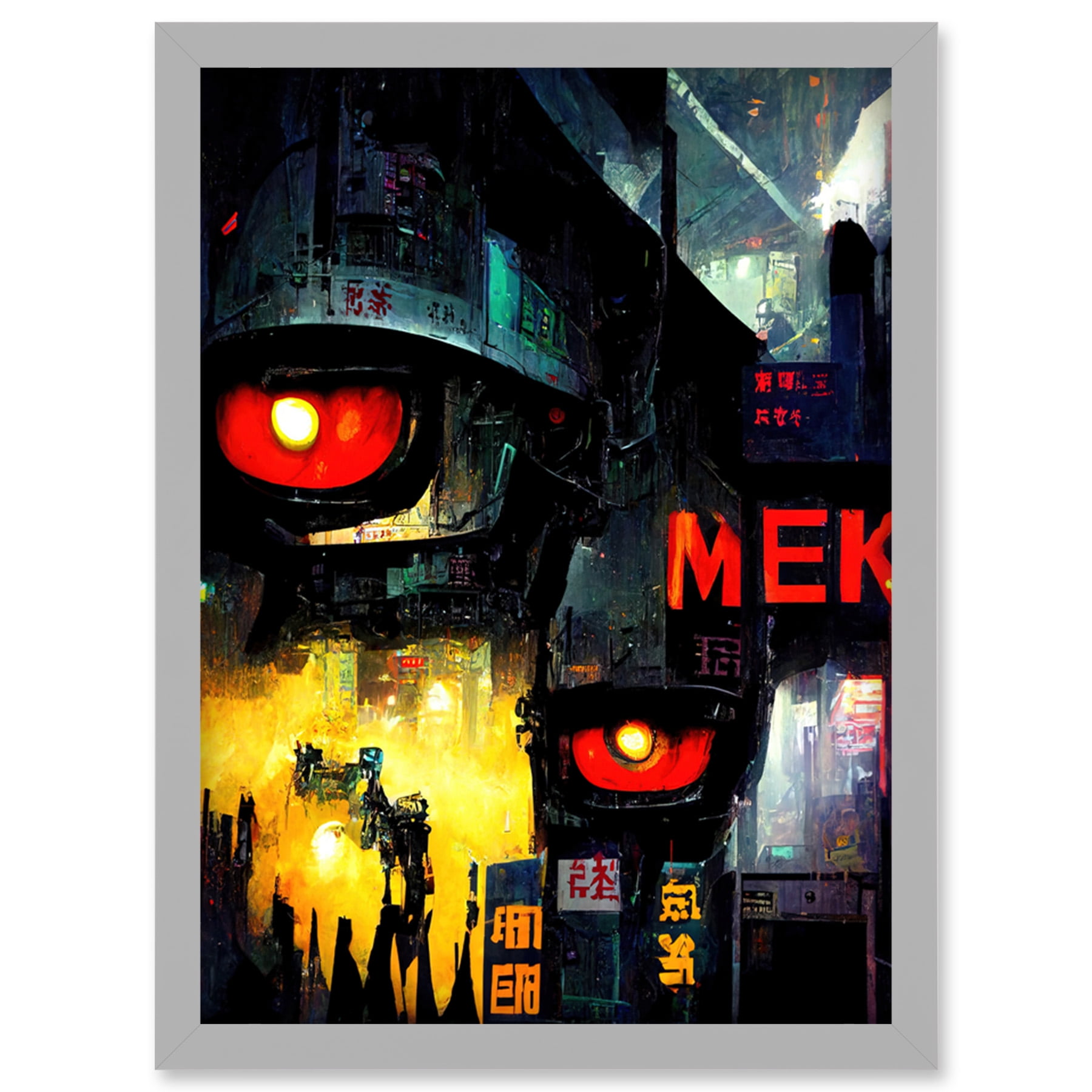 Sci Fi Complex Machines Mecha Japanese Big Brother Artwork Framed Wall ...