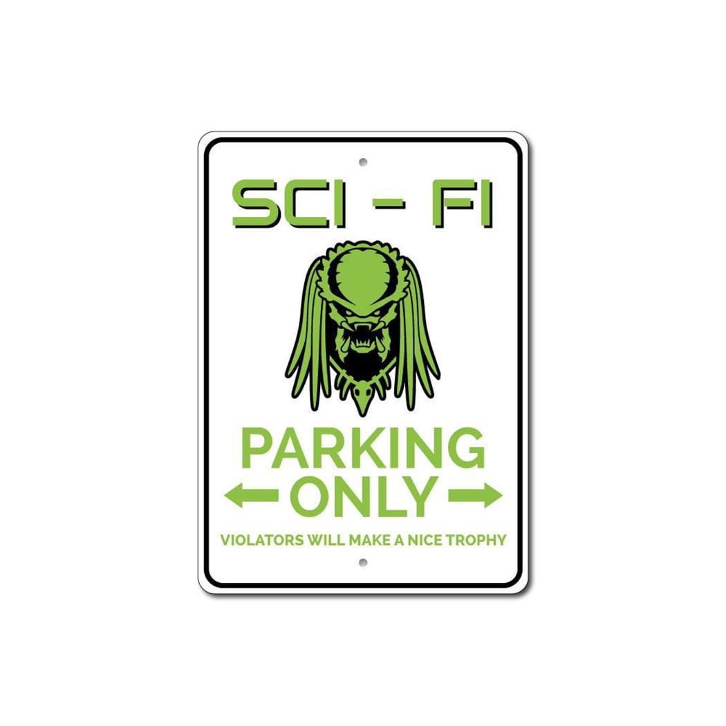 Sci-Fi Lover Sign, Sci-Fi Parking Sign, Alien Decorative Aluminum Metal ...