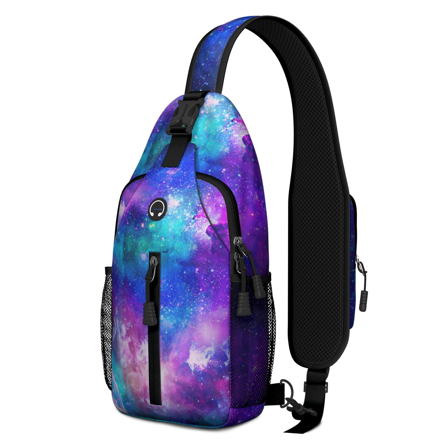 Sci-Fi Lovers Galaxy Sling Backpack, Astronaut Rocket Moon Star Crossbody Daypack, Cute ...