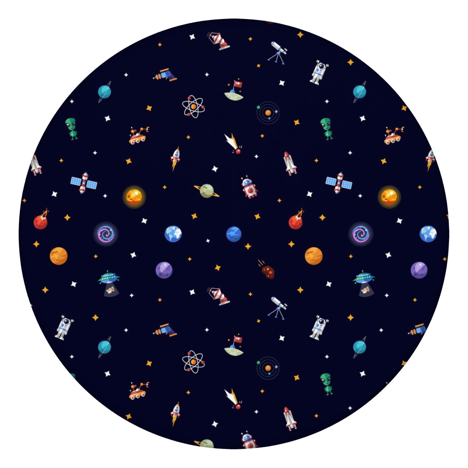 Sci-Fi Lovers Space Themed Round Tablecloth 100% Waterproof & Windproof ...