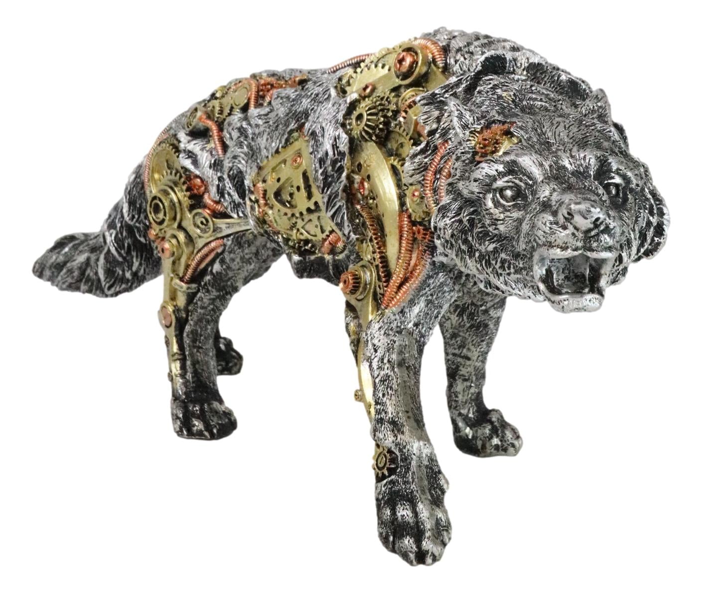 Sci Fi Prowling Steampunk Robotic Wolf With Sculpted Gearwork Clockwork ...