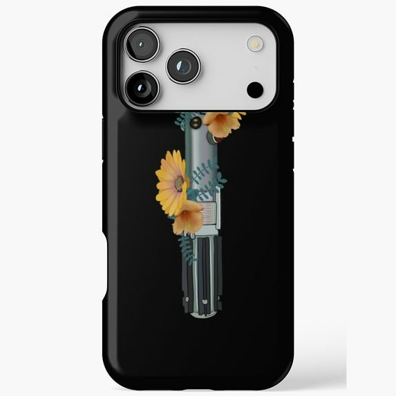 Sci Fi Sword Sprouting Yellow Flowers iPhone Case 11 to 17 Pro Max ...