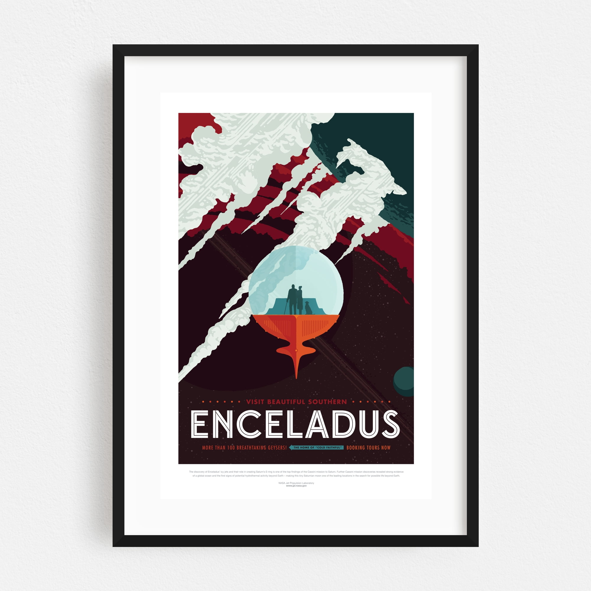 Sci-Fi Travel Ad, Solar System, Moon Enceladus - Digital Art Space Sci ...