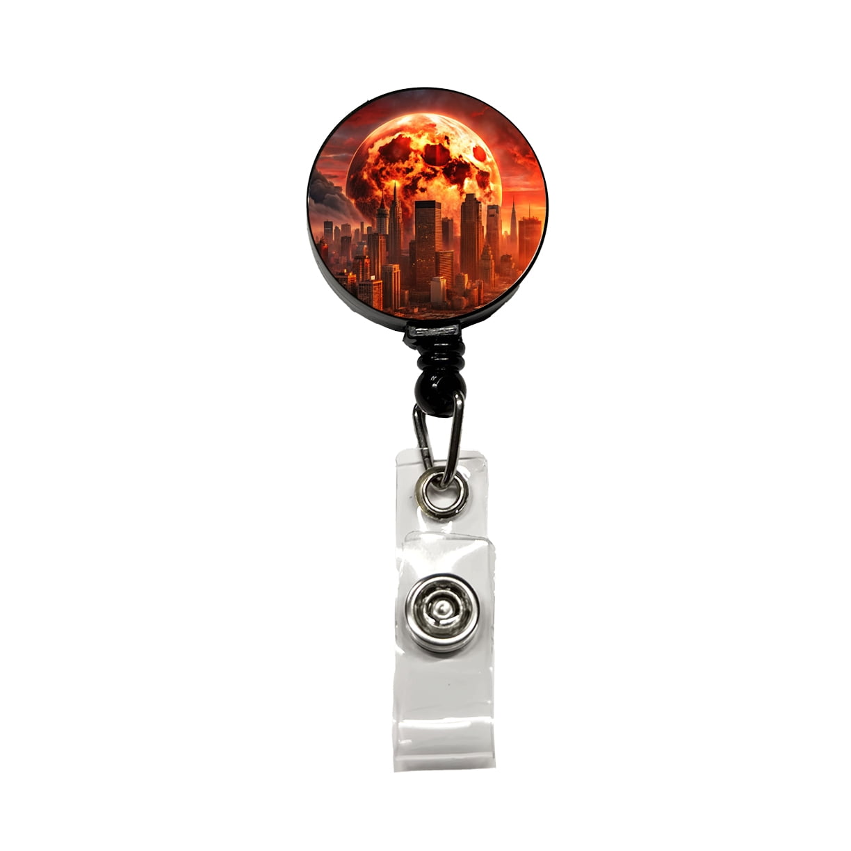 Sci-fi Apocalypse Cityscape Under A Red Full Moon Retractable Reel ID ...