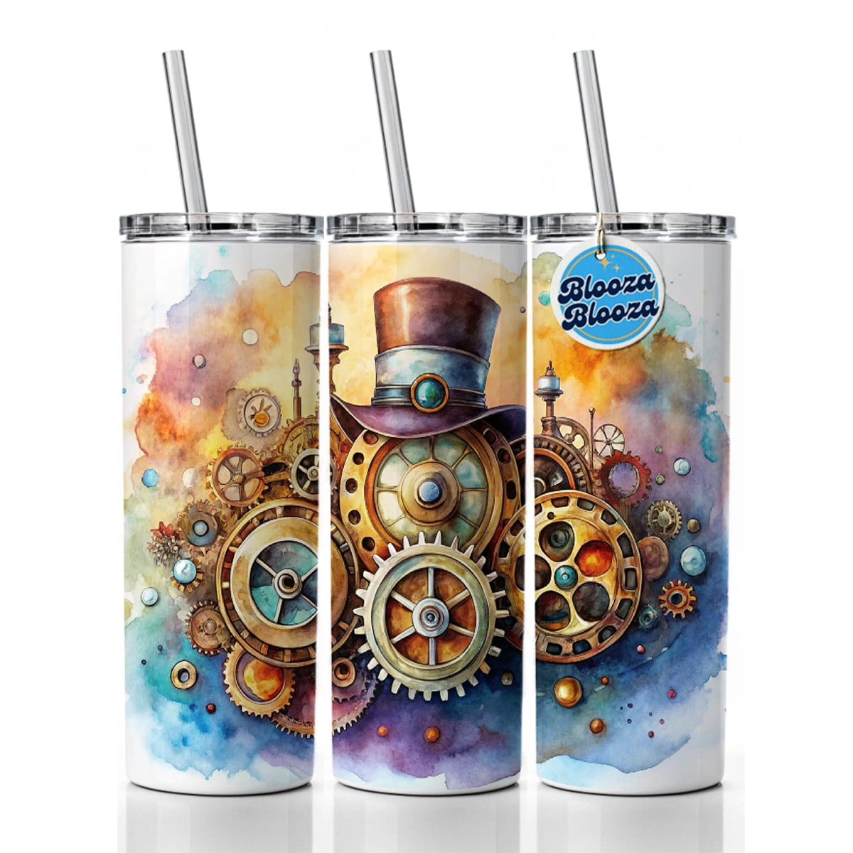 Sci-fi Steampunk Hat And Gears Watercolor 20oz Insulated Water Bottle ...