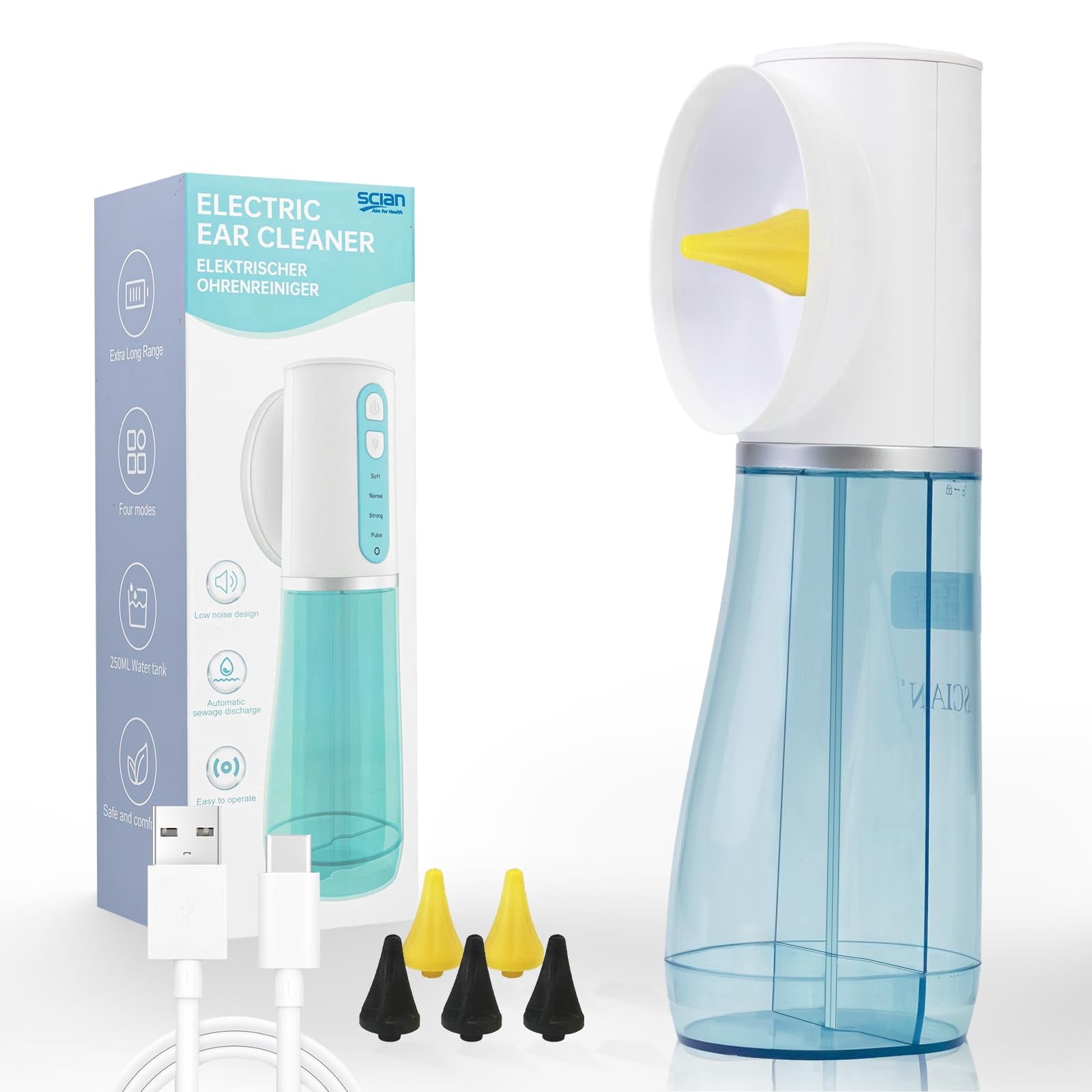 Scian Ear Wax Removal, Electric Ear Irrigation Flushing System, Water ...