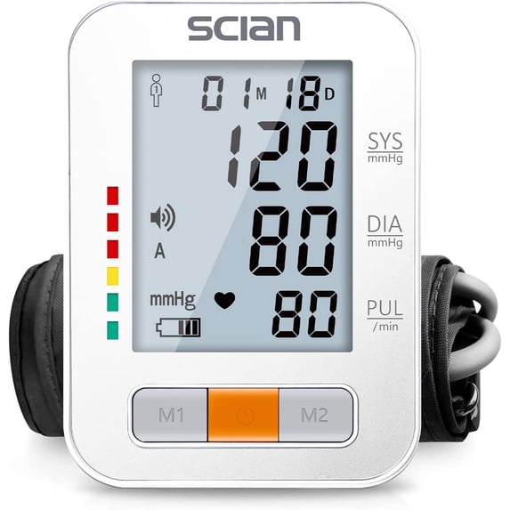 Scian LCD Blood Pressure Monitor Upper Arm Automatic Machine BP Cuff ...