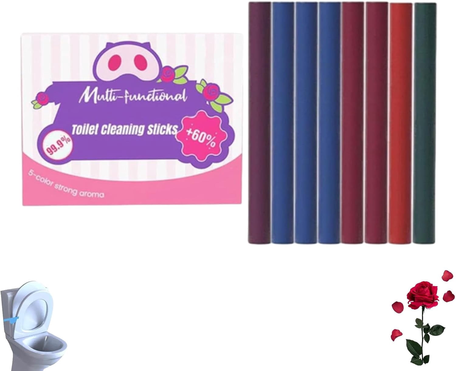Sciasi Toilet Cleaning Sticks, Toilet Bowl Sticks Drop in Tank, Bowl ...