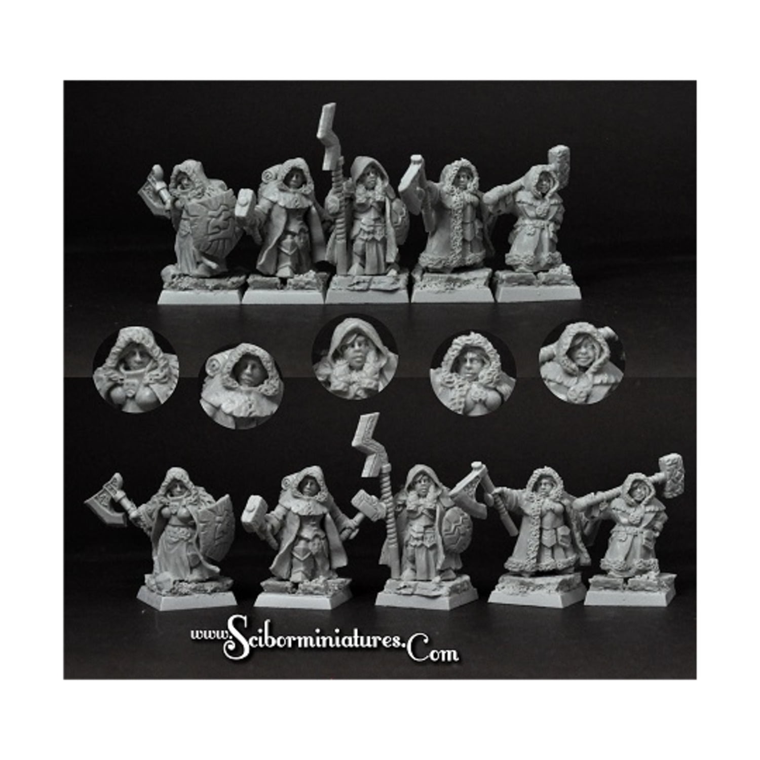 Scibor Monstrous Miniatures Dwarven Female Warriors Set New - Walmart.com