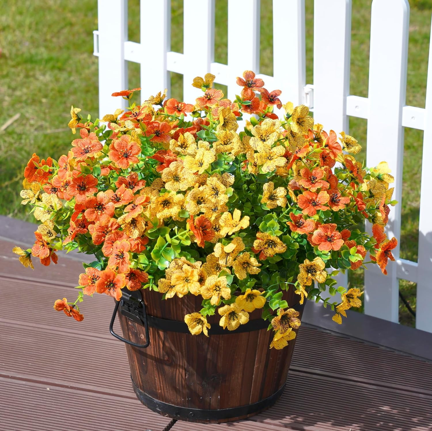 Scidweet 12 Bundles Artificial Fake Flowers Outdoor, Faux Plants ...