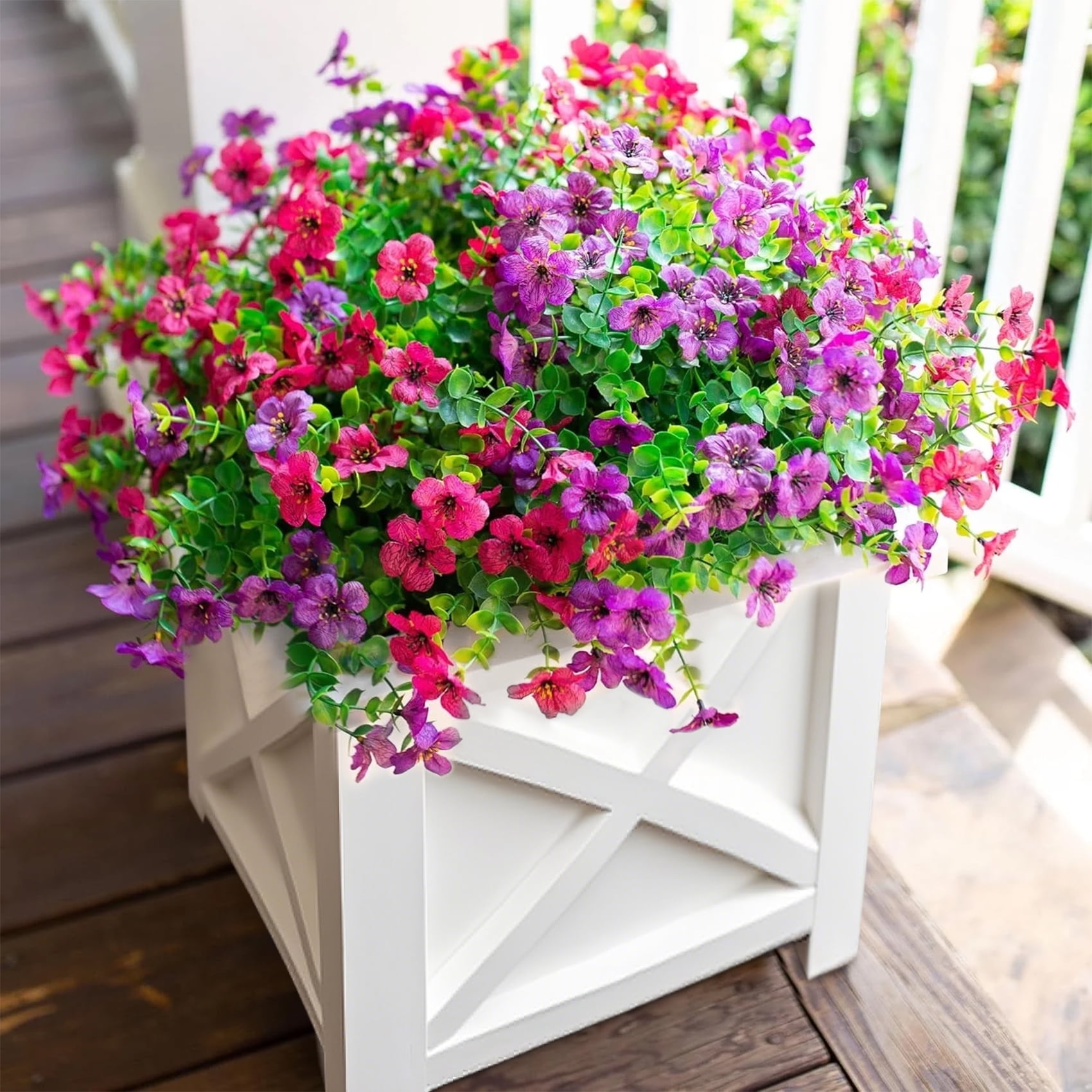 Scidweet 12 Bundles Artificial Fake Flowers Outdoor, Faux Plants ...