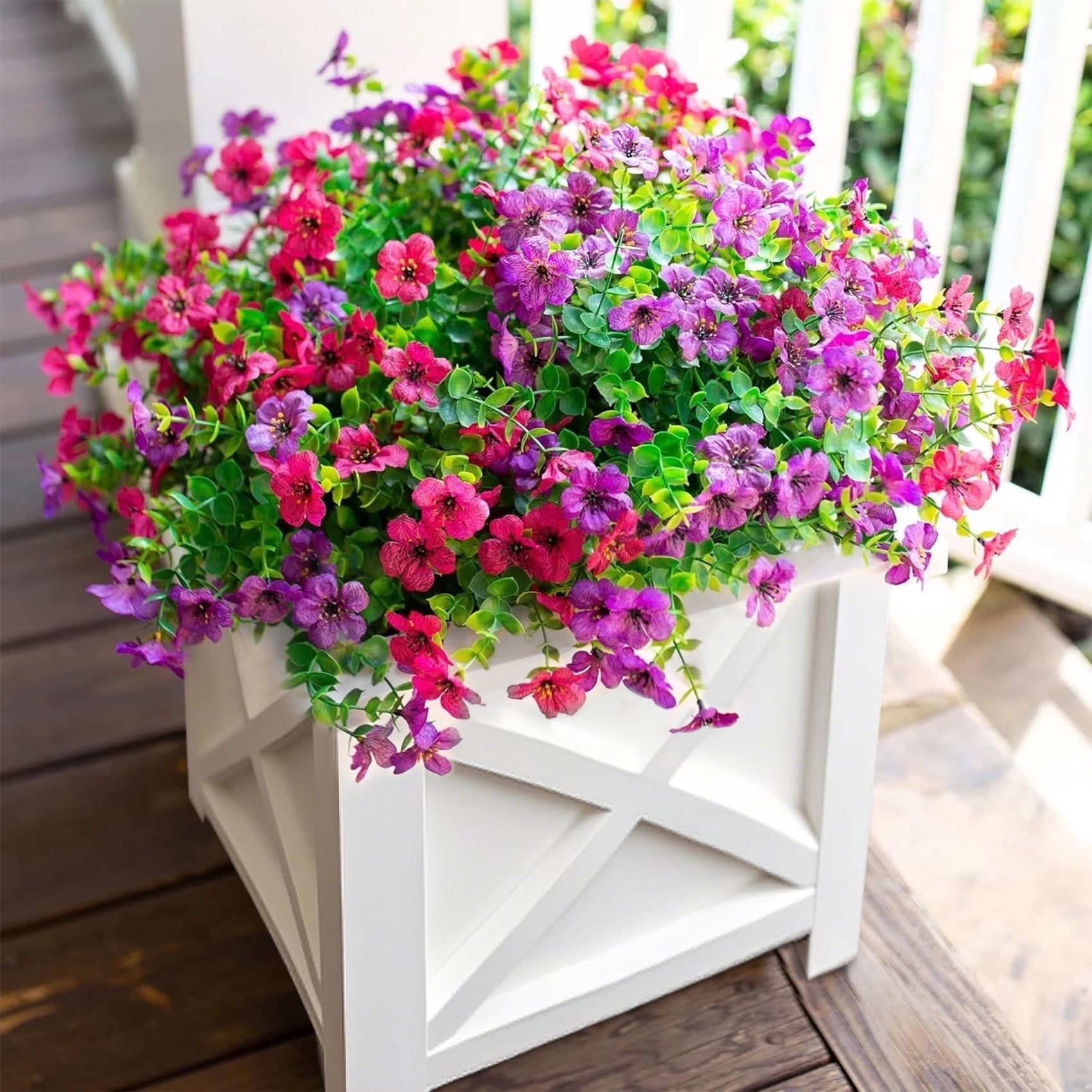 Scidweet Artificial Fake Flowers Outdoor 12 Bundles Spring Summer Faux ...