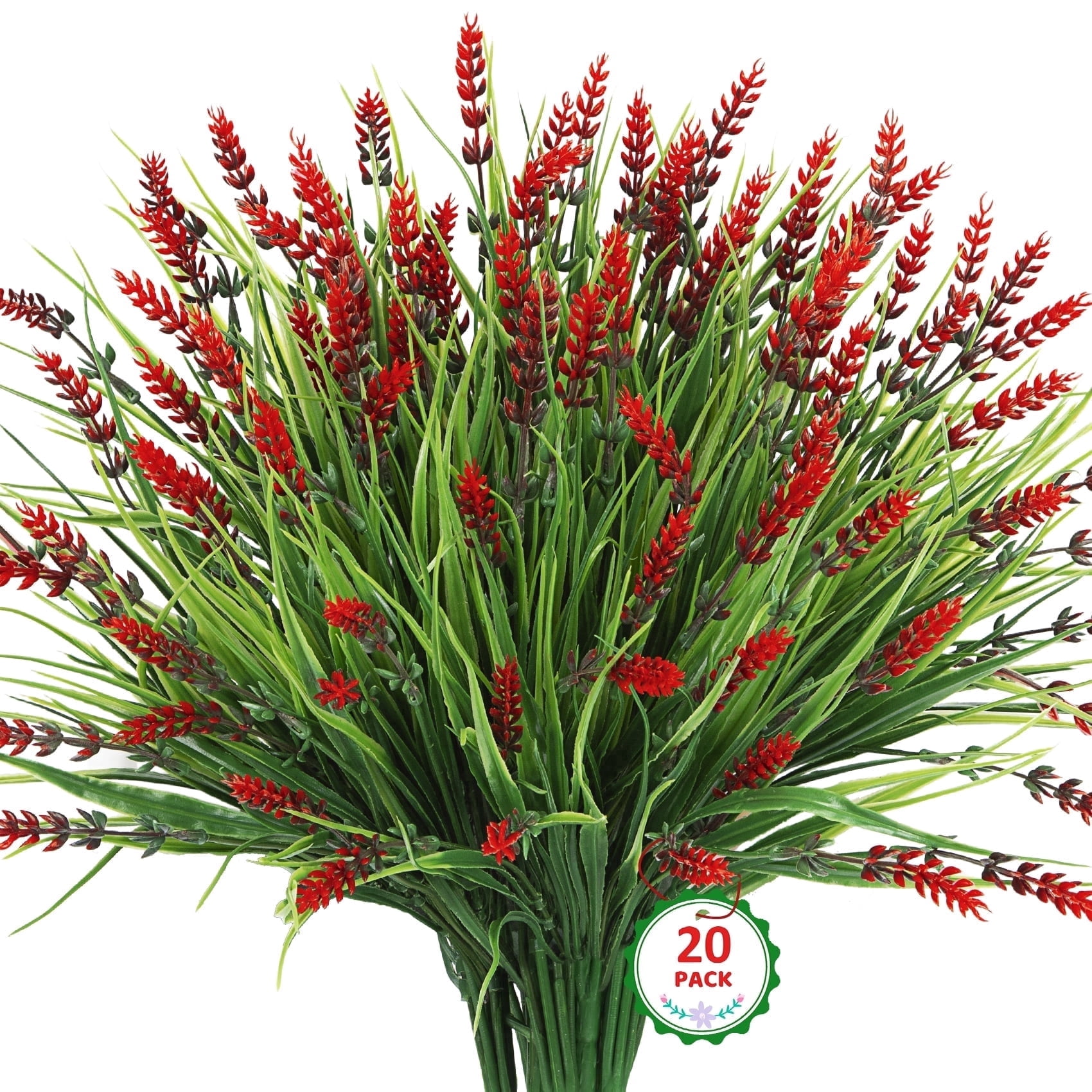 Scidweet Artificial Lavender Plants Outdoor, 20 Bundles Fake Plant Faux ...