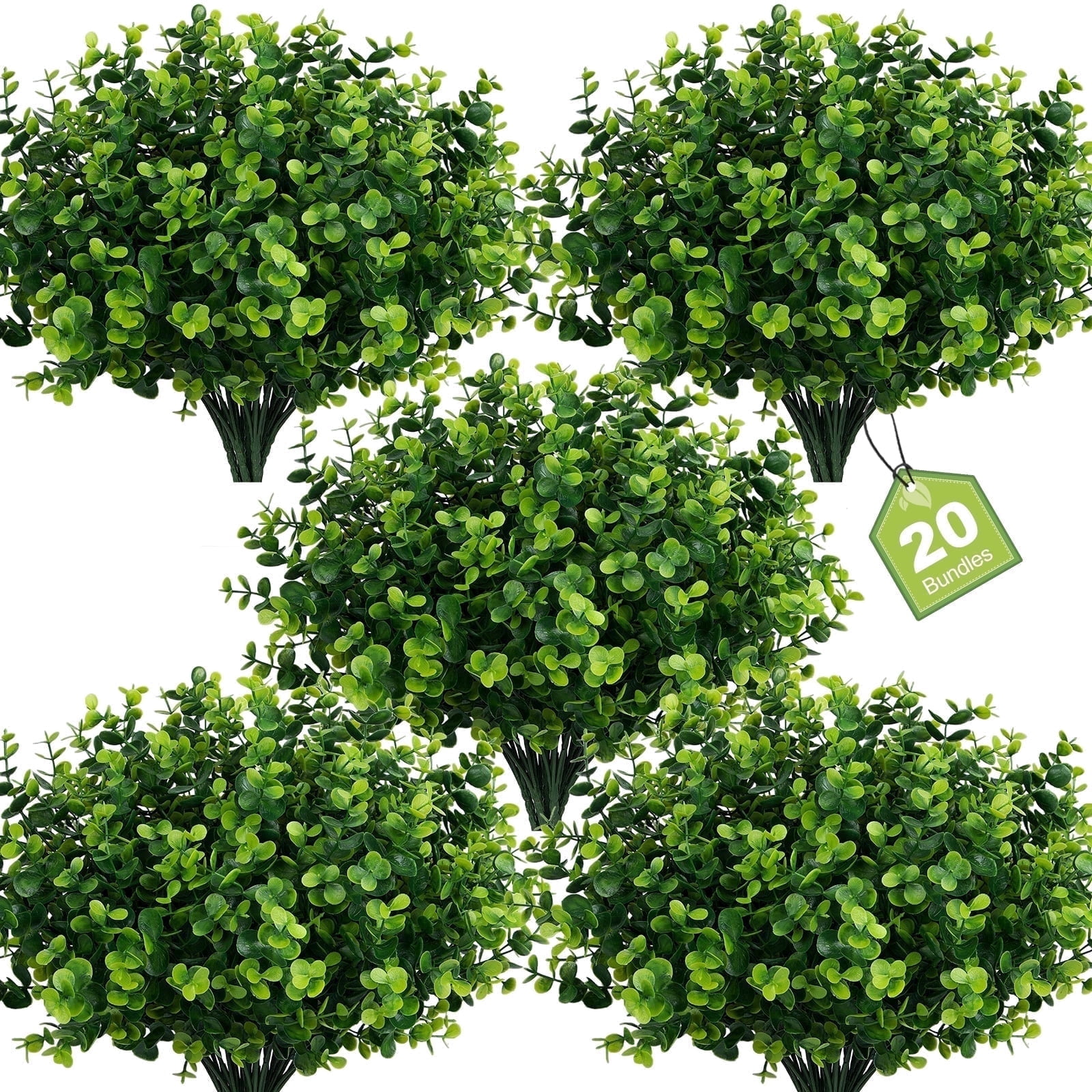 Scidweet 20 Bundles Fake Plants, Durable Plastic Greenery for Indoor ...