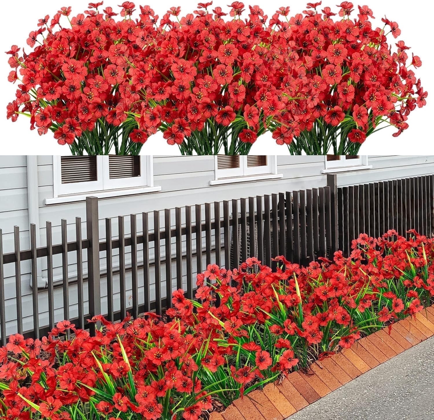 Walmart 24 Bundles UV Resistant Artificial Flowers for Outdoors, Faux ...