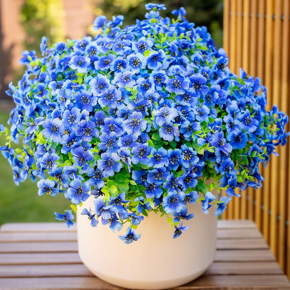 Scidweet, Artificial Fake Flowers, 16 Bundles, Outdoor Faux Flowers ...