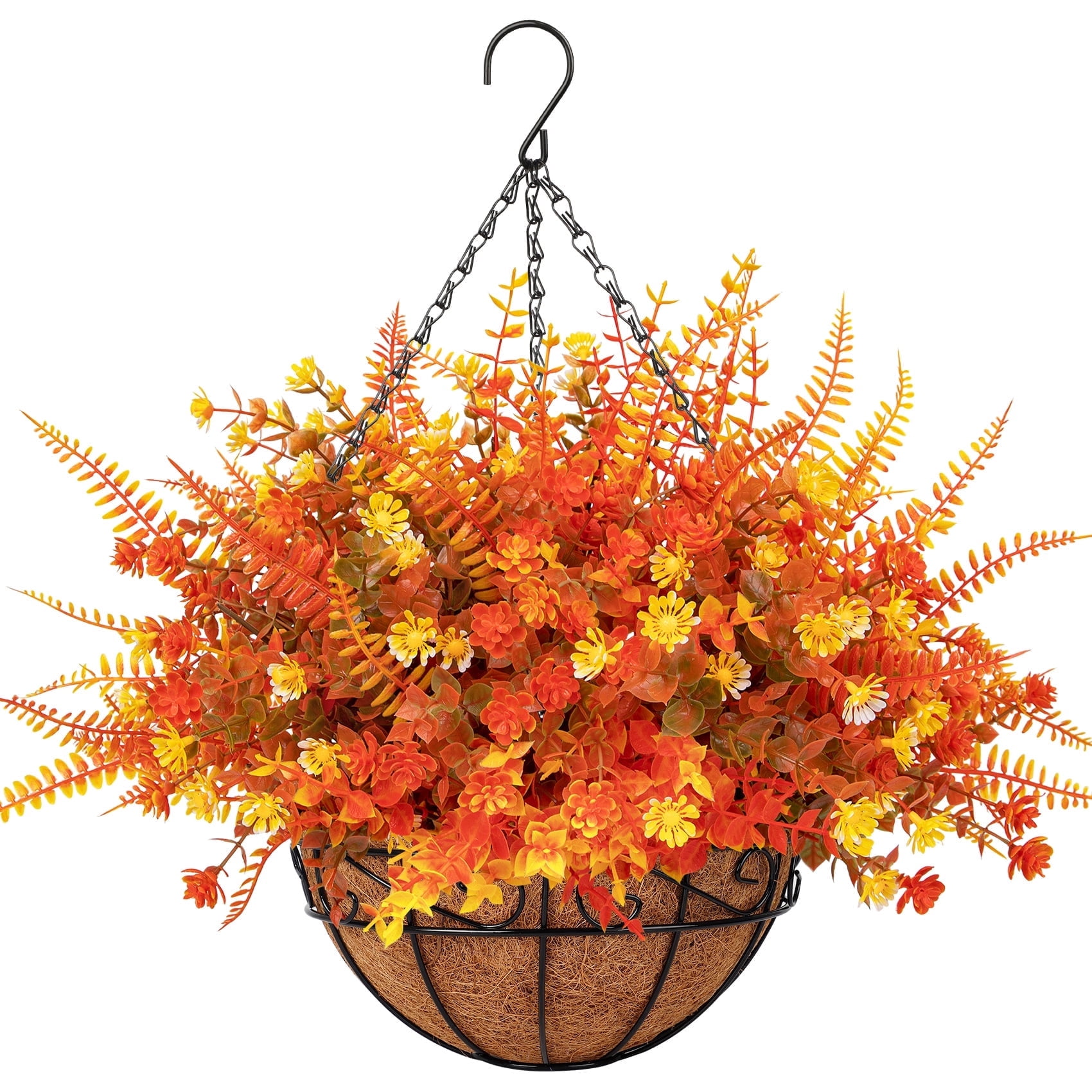 Scidweet Artificial Fall Hanging Flowers Outdoor, 12 Pcs Autumn Fake ...