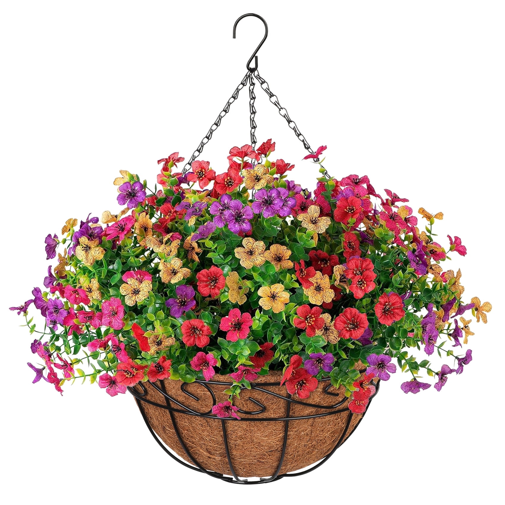 Scidweet Artificial Hanging Flowers, 12 Pcs Fake Flowers Faux Plants ...