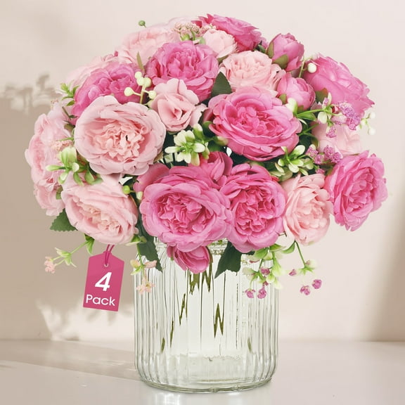 FXMLRLK Peonies Artificial Flowers,1 Bouquet 5 Heads Silk Peonies ...
