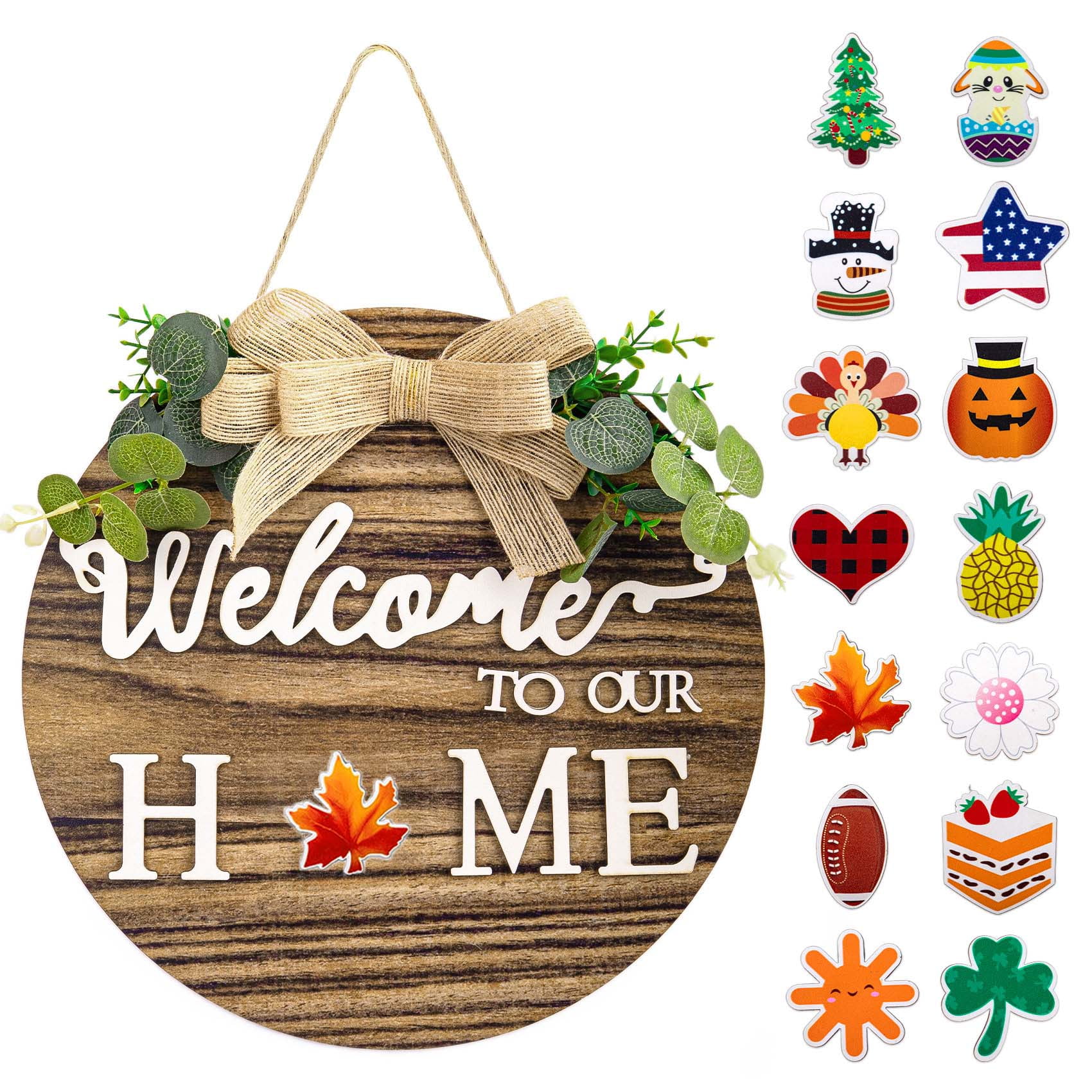 Scidweet Fall Decorations for Home Welcome Sign, Interchangeable ...