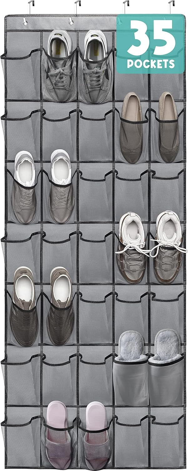 Scidweet Over The Door Shoe Organizer with 35 Mesh Pockets, Large ...