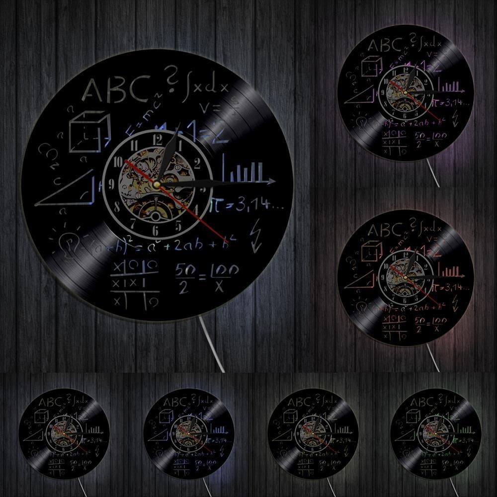 Science Art Math Equation Wall Clock Math Formula Vinyl Record Wall ...