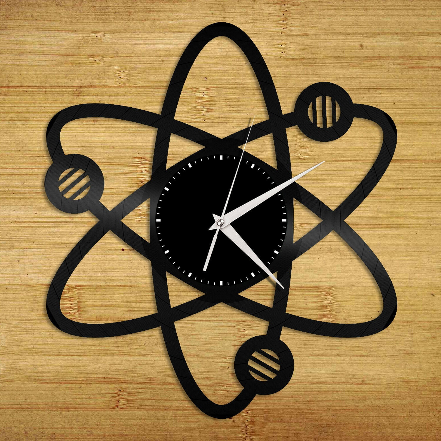 Science Atom Vinyl Wall Clock Unique Gift for Friends Home Room ...