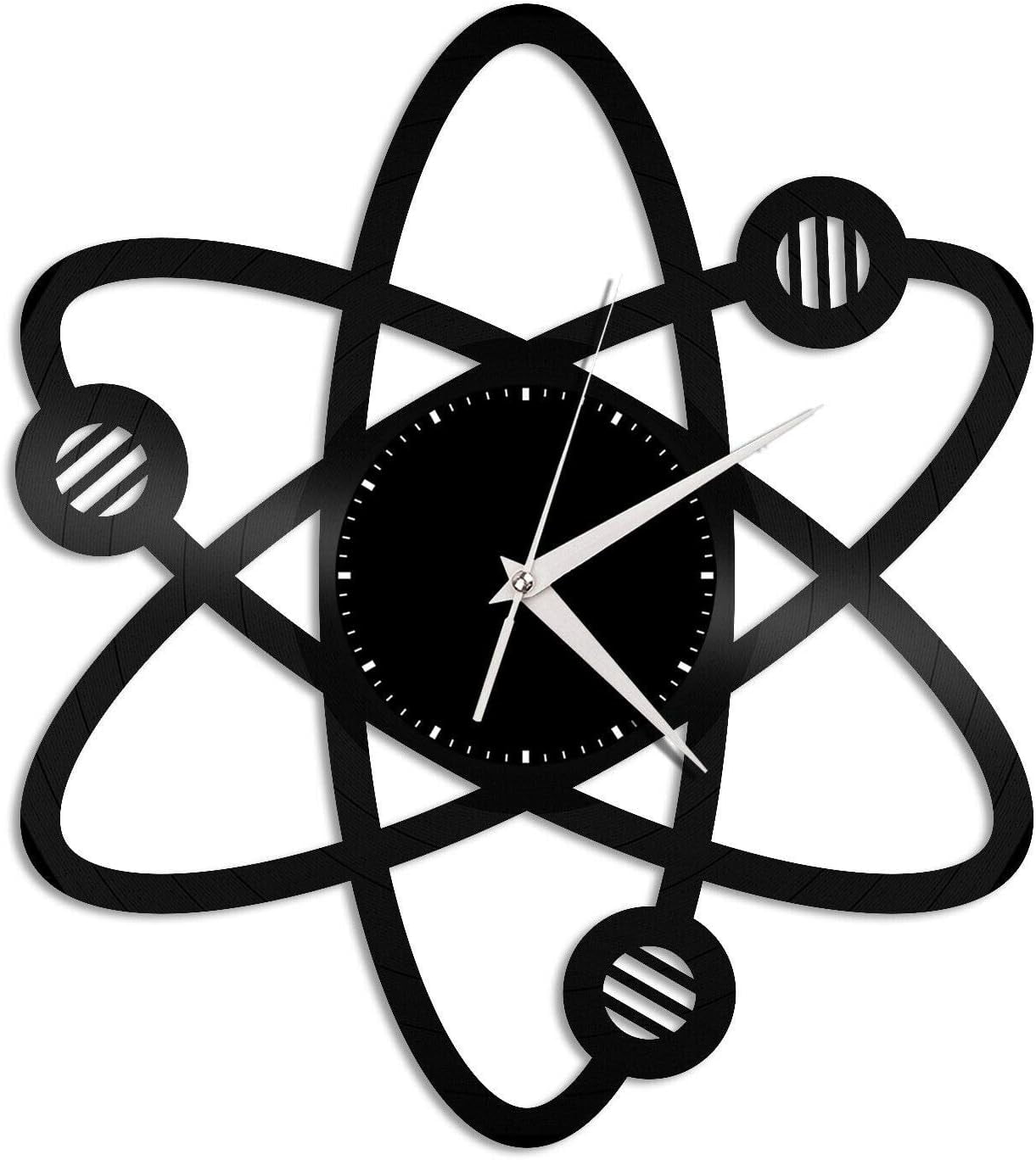 Science Atom Vinyl Wall Clock,Vinyl Record Clock Wall Art Unique Room ...