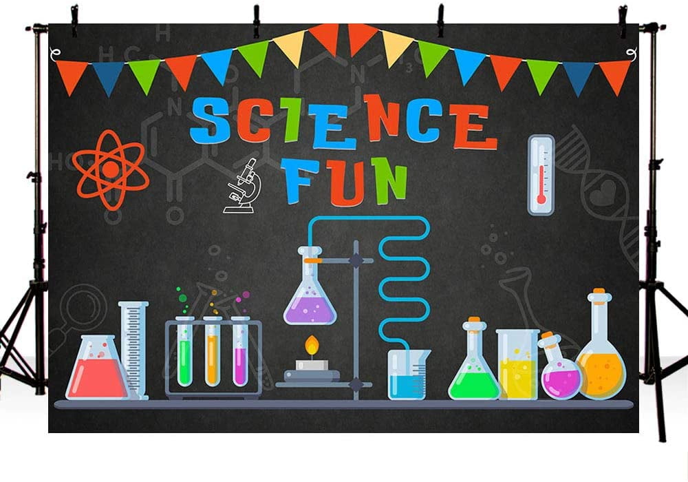 Science Birthday Party Decorations Photo Studio Backgrounds Banner ...