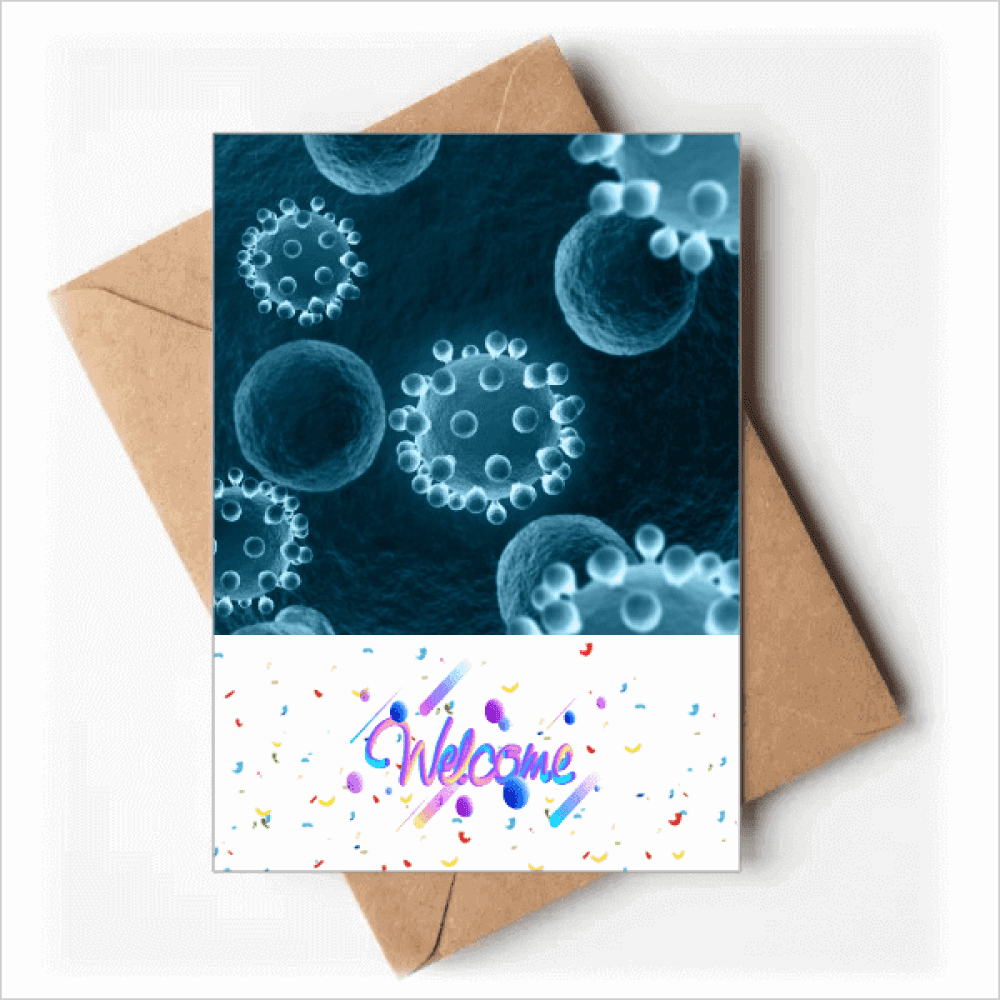 Science Blue Cell Pattern Creature Welcome Back Greeting Cards ...