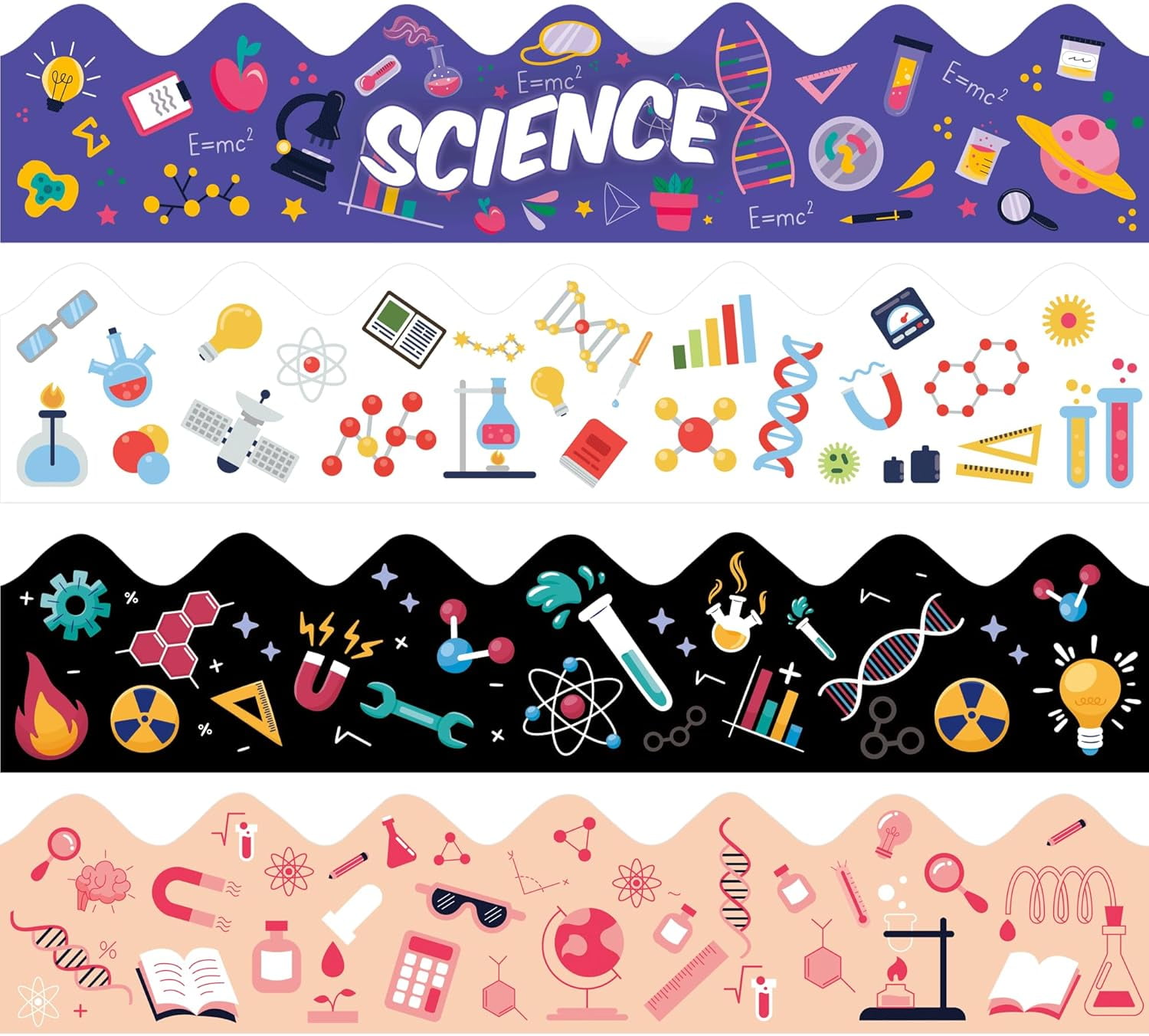 Science Bulletin Board Borders 120Ft Back to School Sciences Lab Border ...