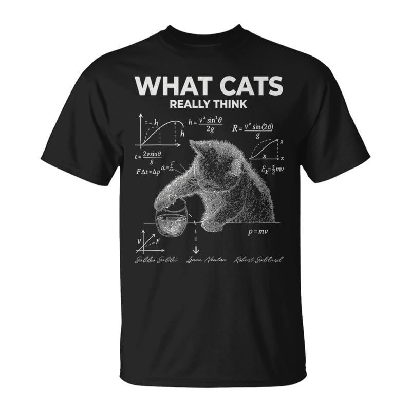 Science Cat Meme What Cats Really Think Humor TShirt - Walmart.com