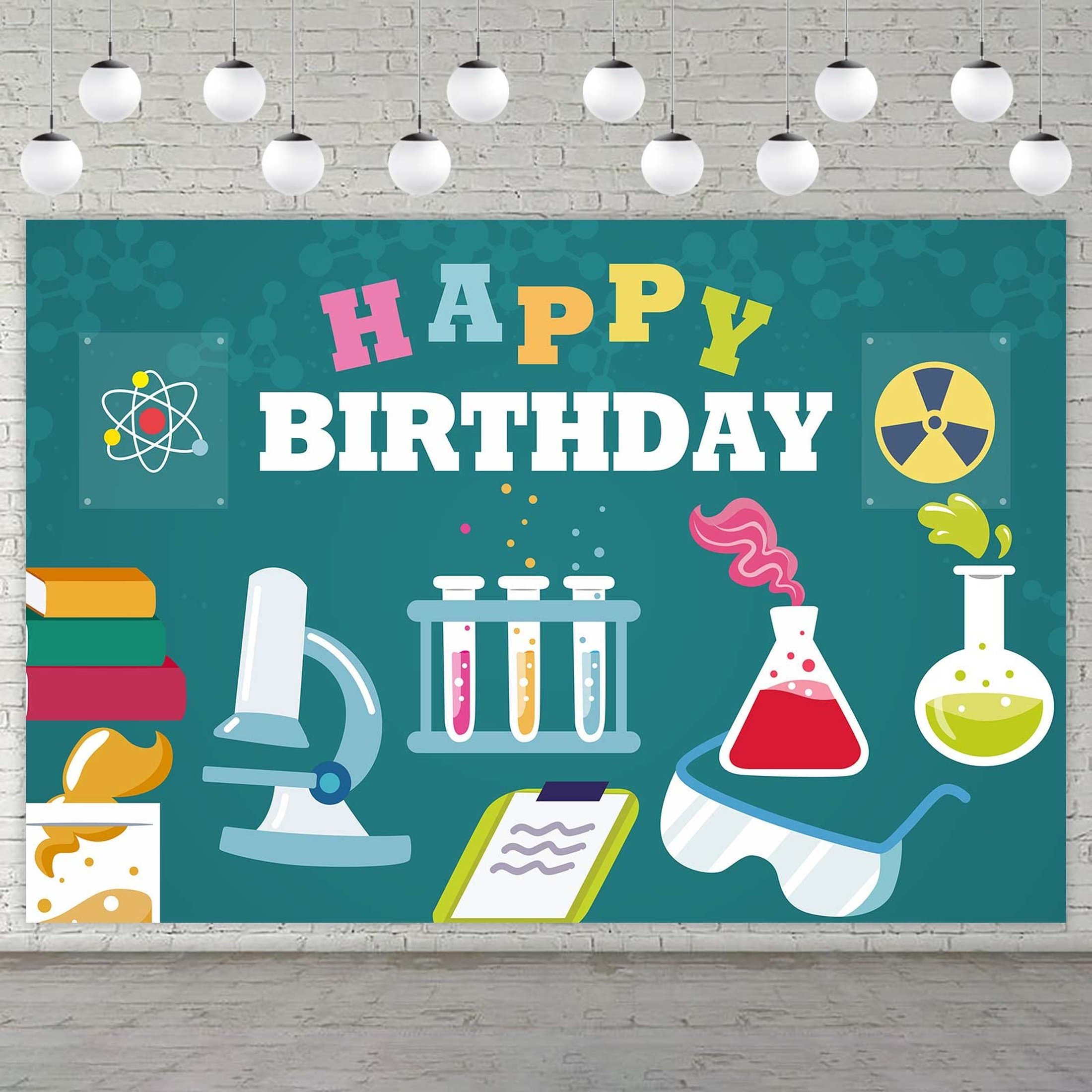 Science Celebration Banner Backdrop for Chemistry Themed Birthday ...