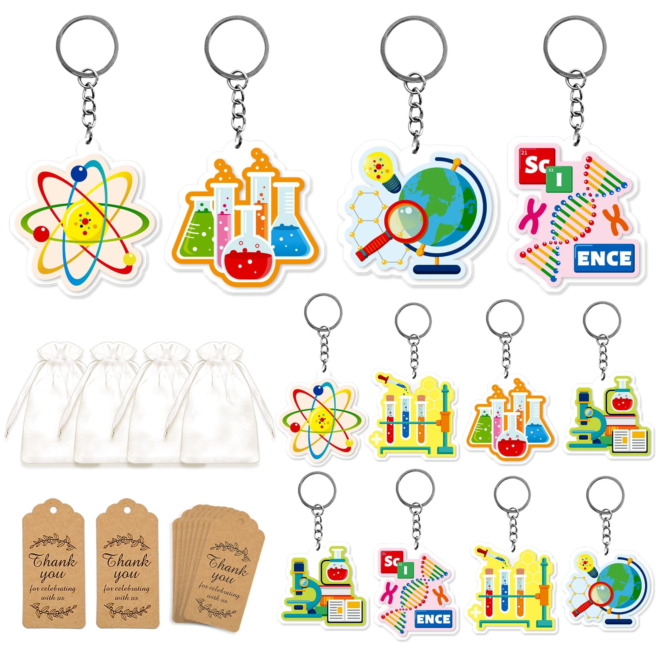 Science Celebration Kits with Keychains, Thank You Tags, and Organza ...