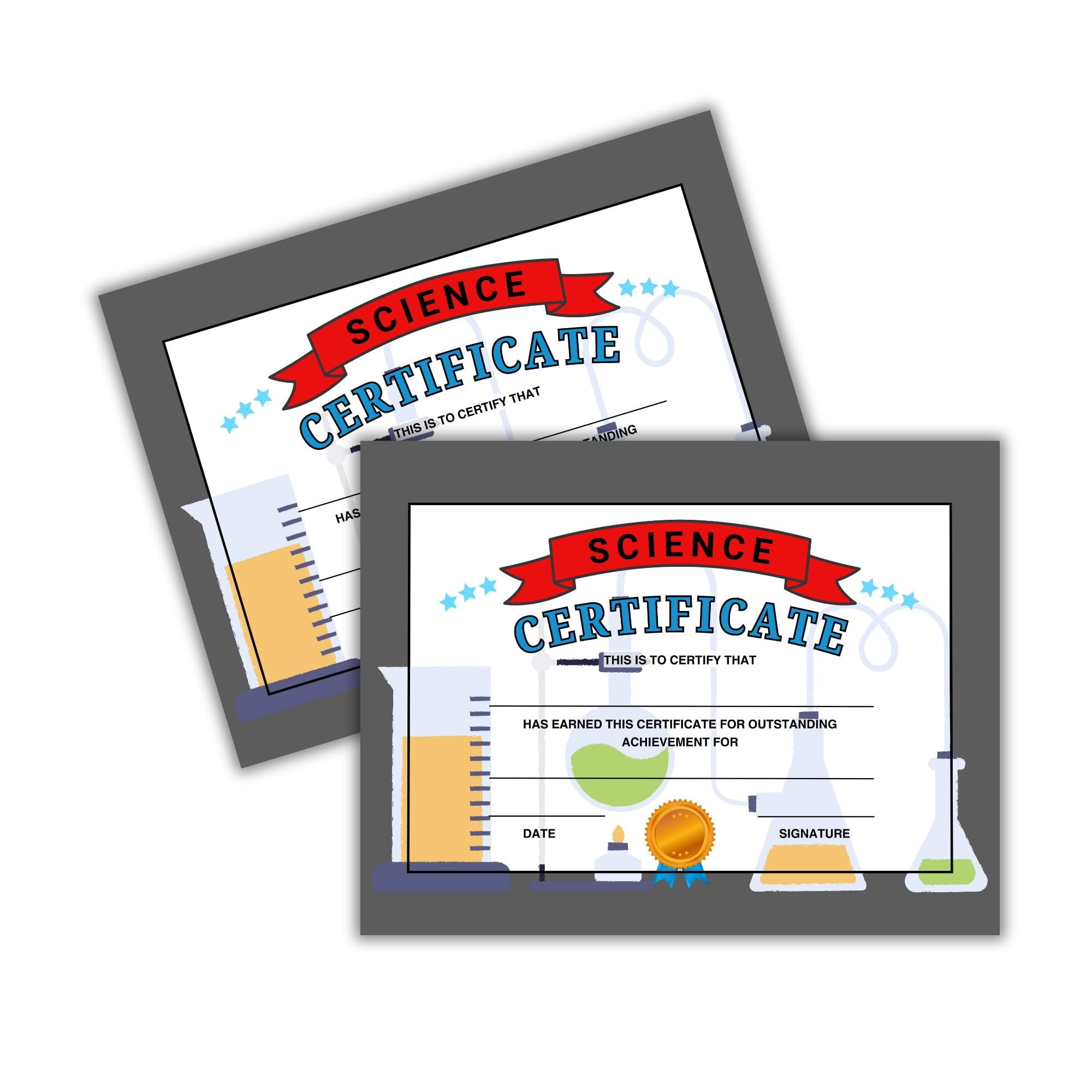 Science Certificate of Achievement Award 50 pk 8.5x11 for Students Fair ...