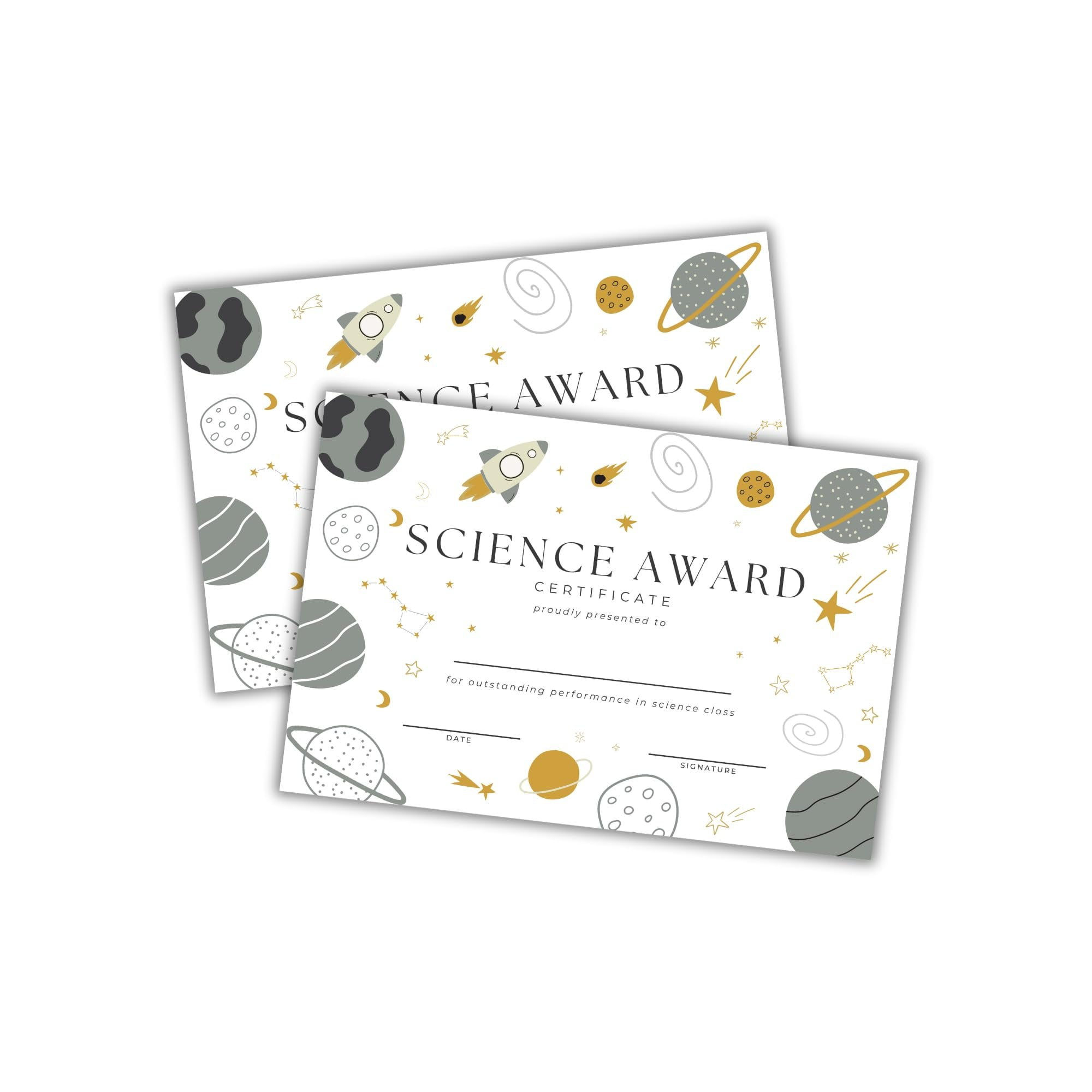 Science Certificate of Excellence 30 pk 6x9 Award Goal Cardstock ...