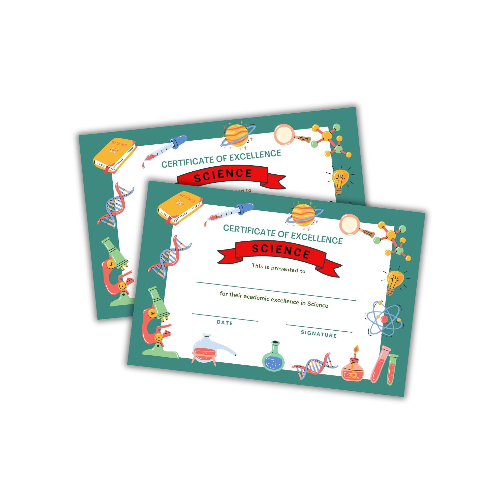 Science Certificate of Excellence Award 30pk 6x9 Class Recognition for ...