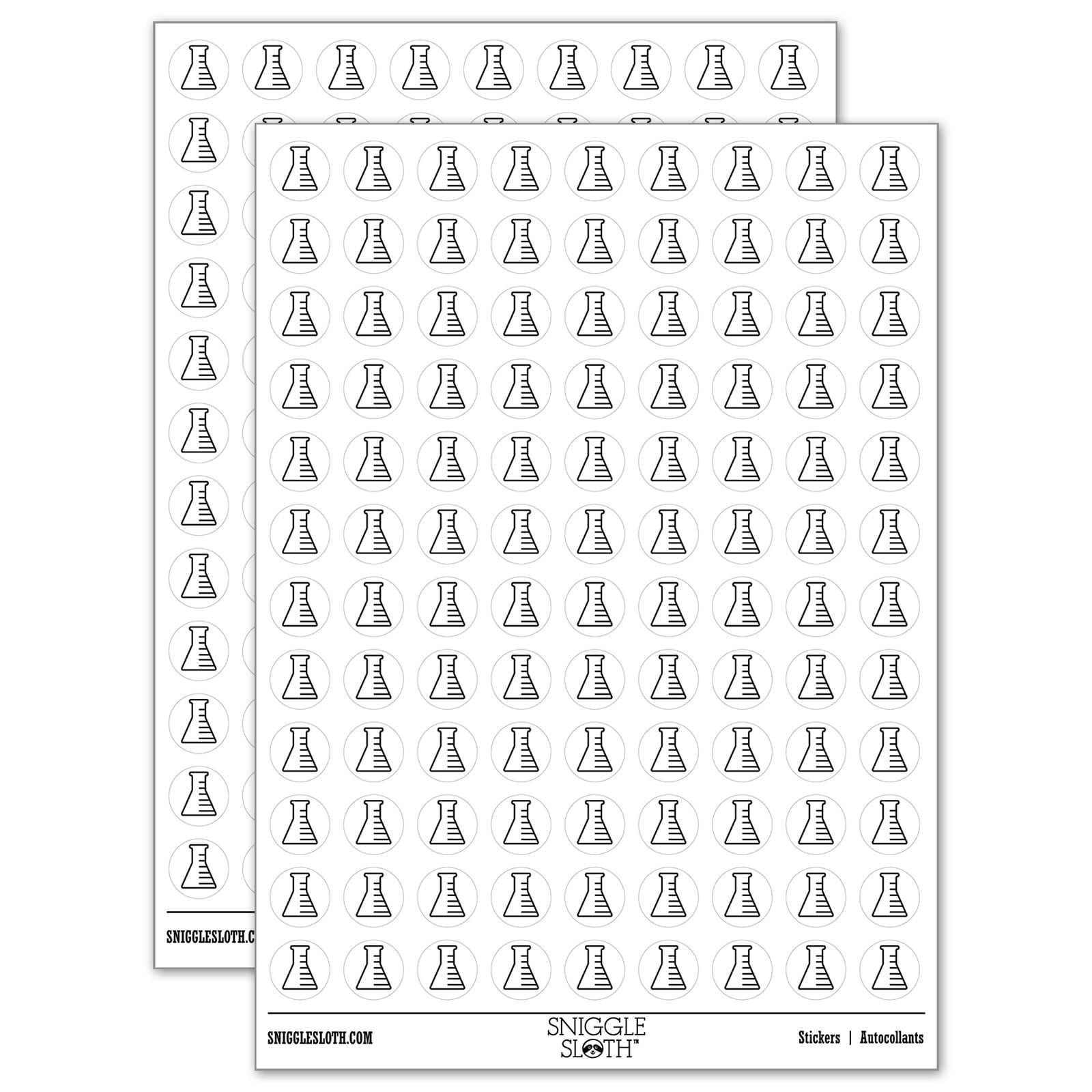 Science Chemistry Beaker Flask 200+ Round Stickers - White - Matte ...