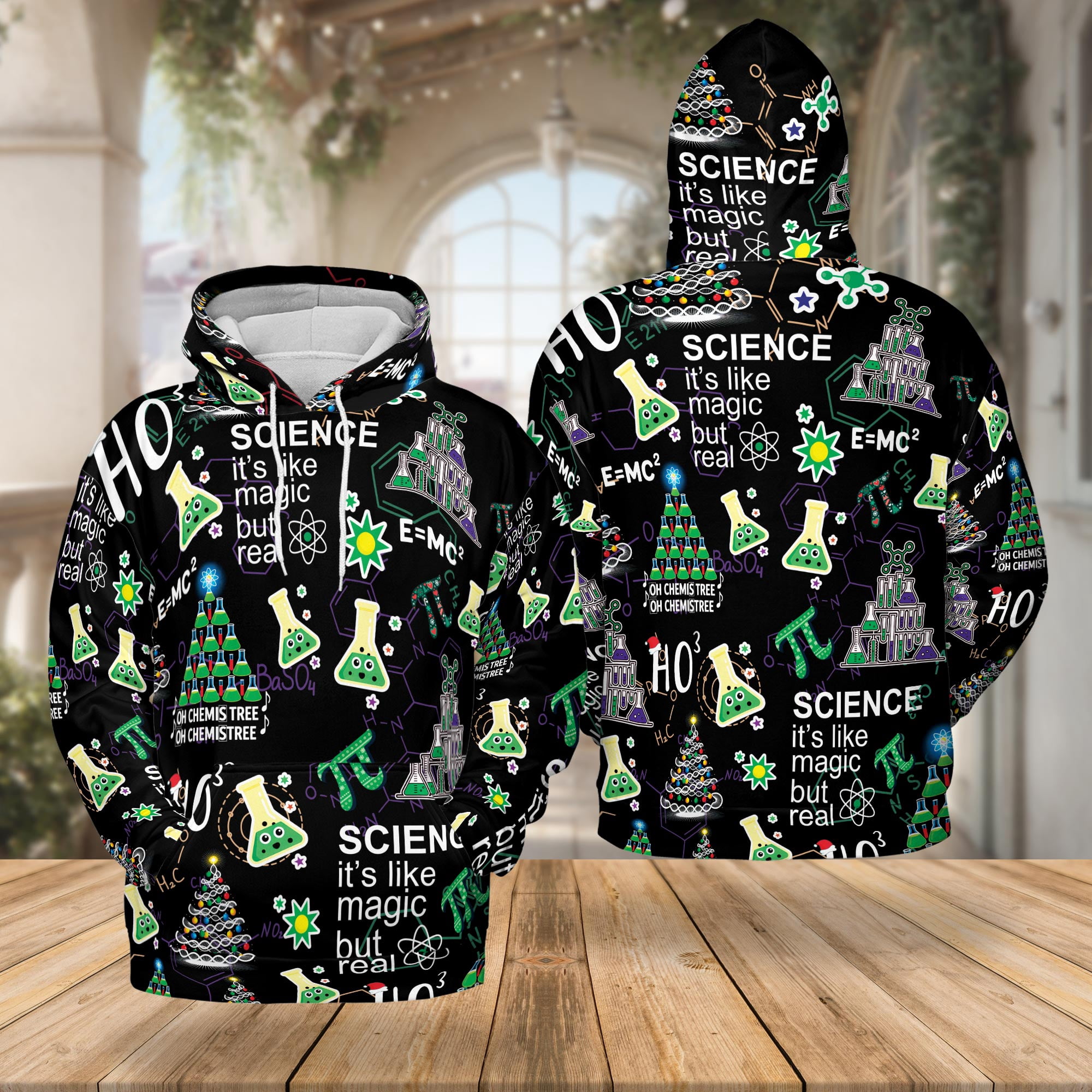 Science Christmas Hoodie, Funny Chemistry Holiday Pullover, STEM Xmas ...