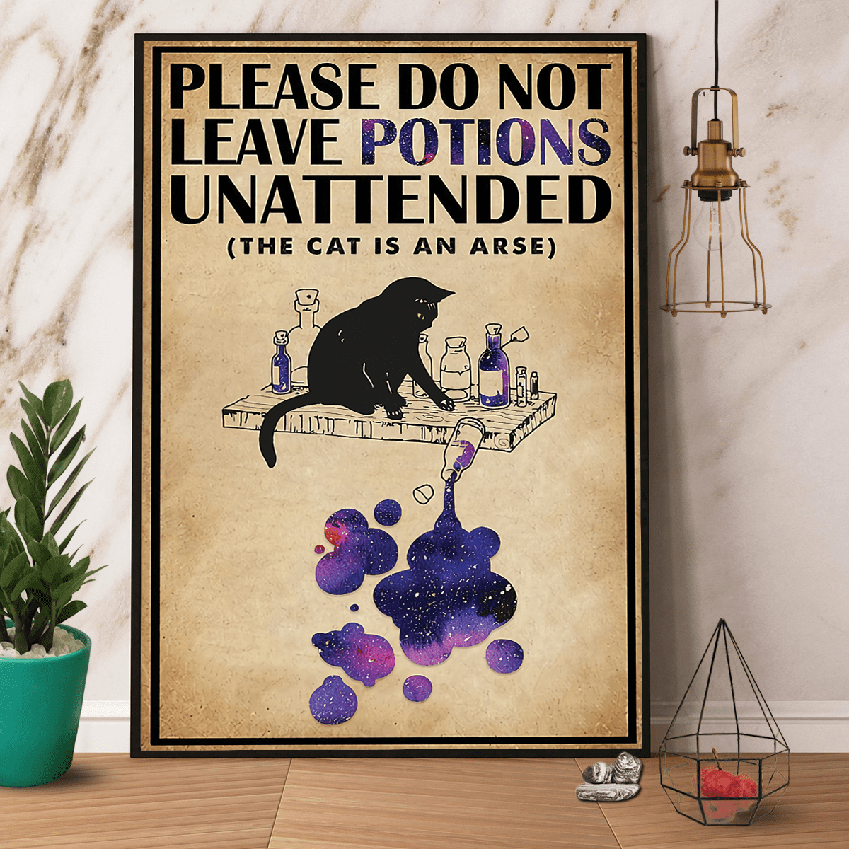 Science Clumsy Cat Please Do Not Leave Potions Unattended Black Cat ...