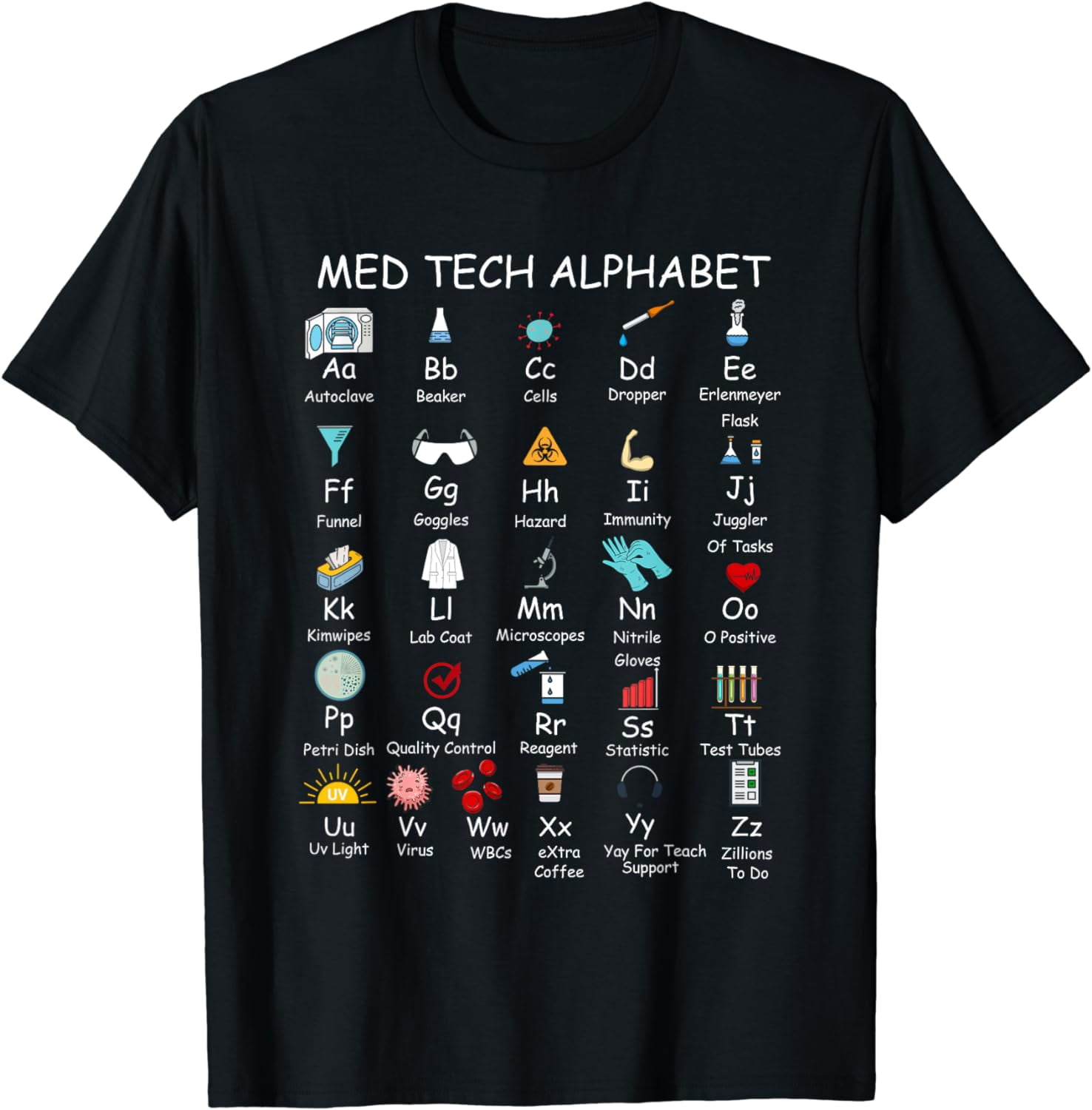 Science Cute Med-Tech Lab Week 2024 Alphabet Laboratory T-Shirt ...