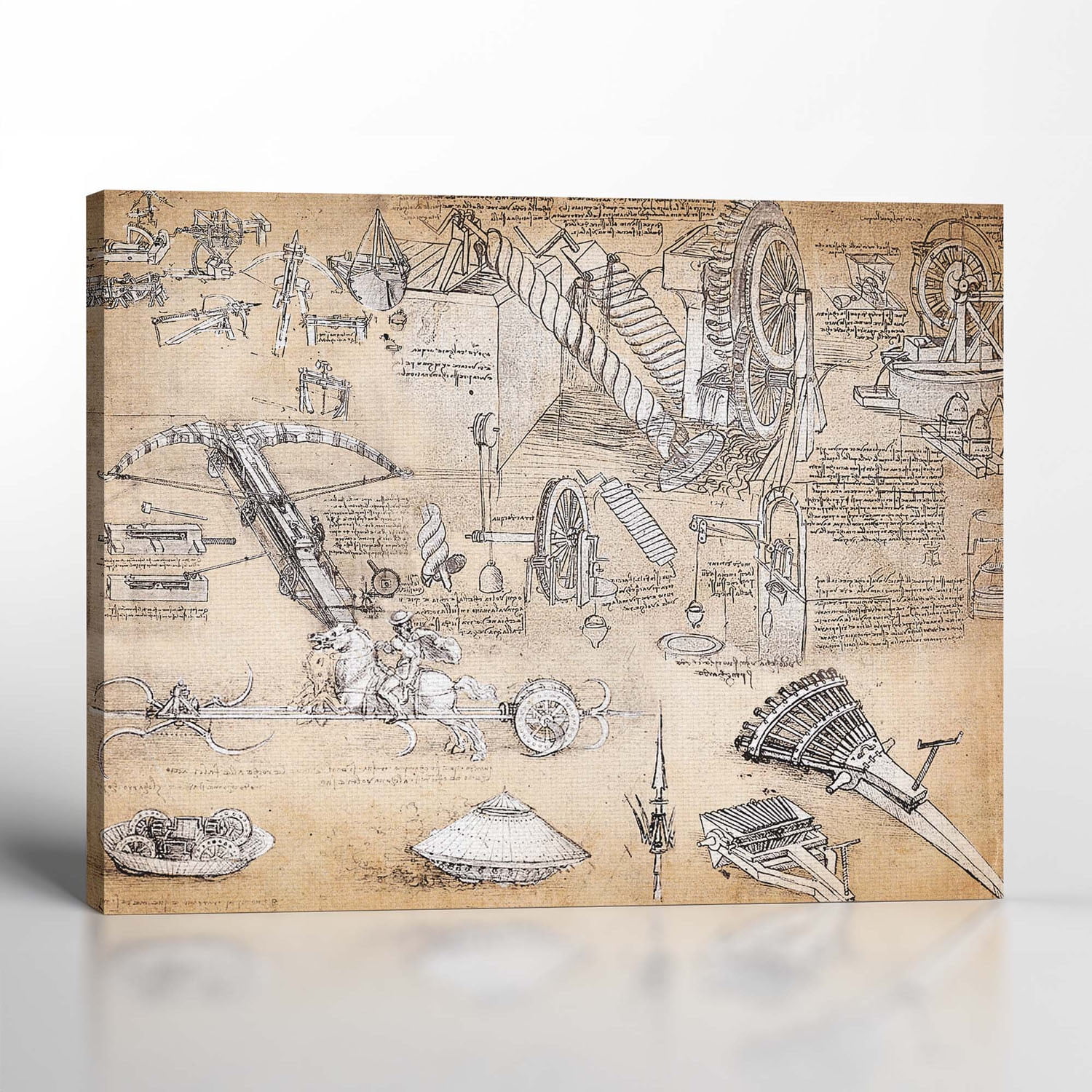 Science Decor, Leonardo da Vinci Inventions Canvas Print, Flying ...