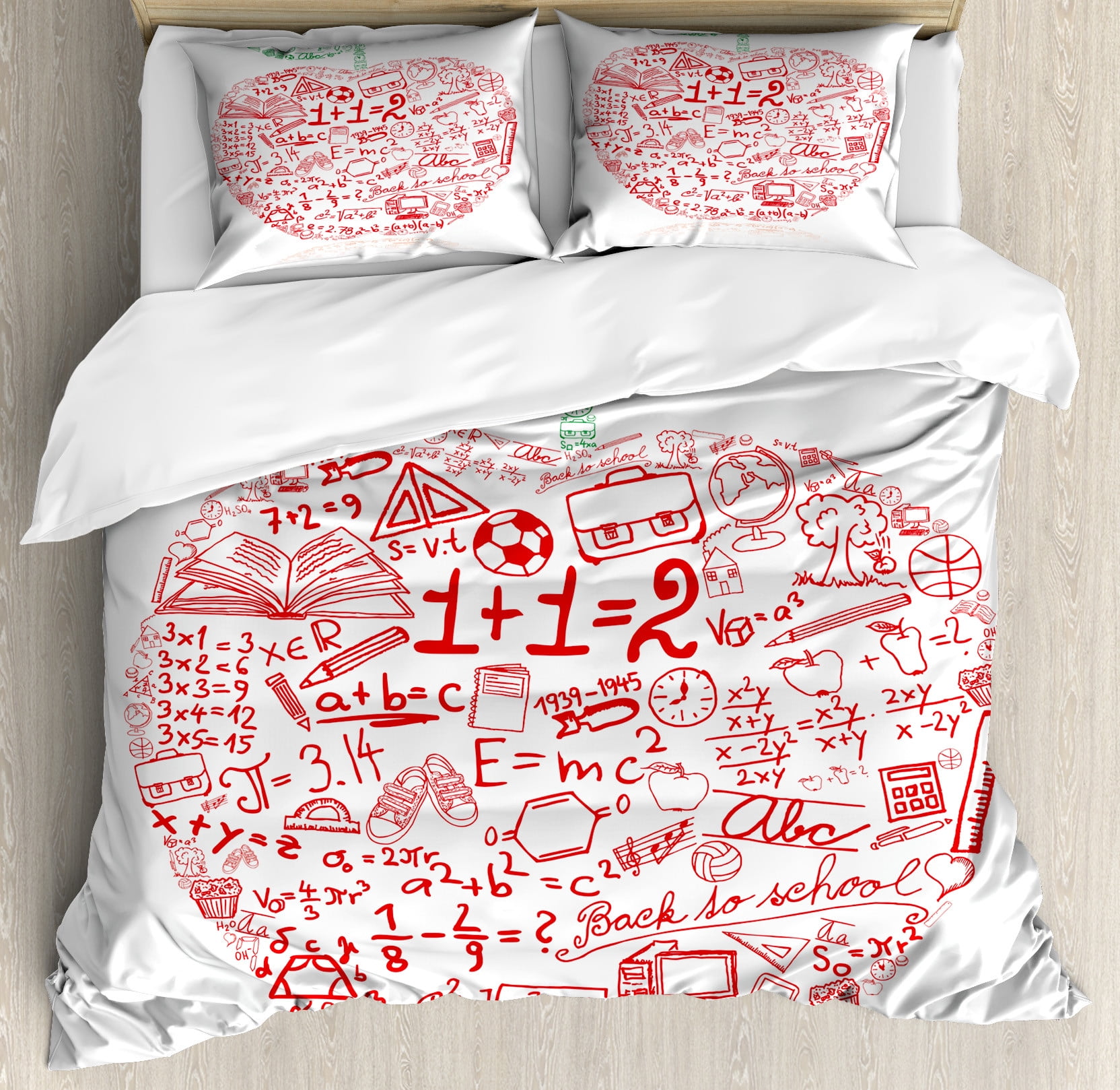 Science Duvet Cover Set, Apple Basic Formulas Exercise Study Theme ...