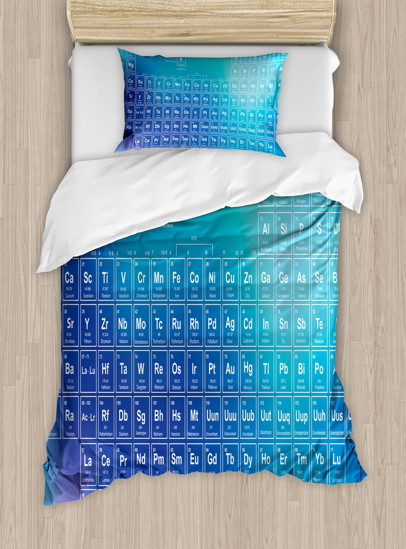 Science Duvet Cover Set, Chemistry Element Table Modern Image Attentive ...