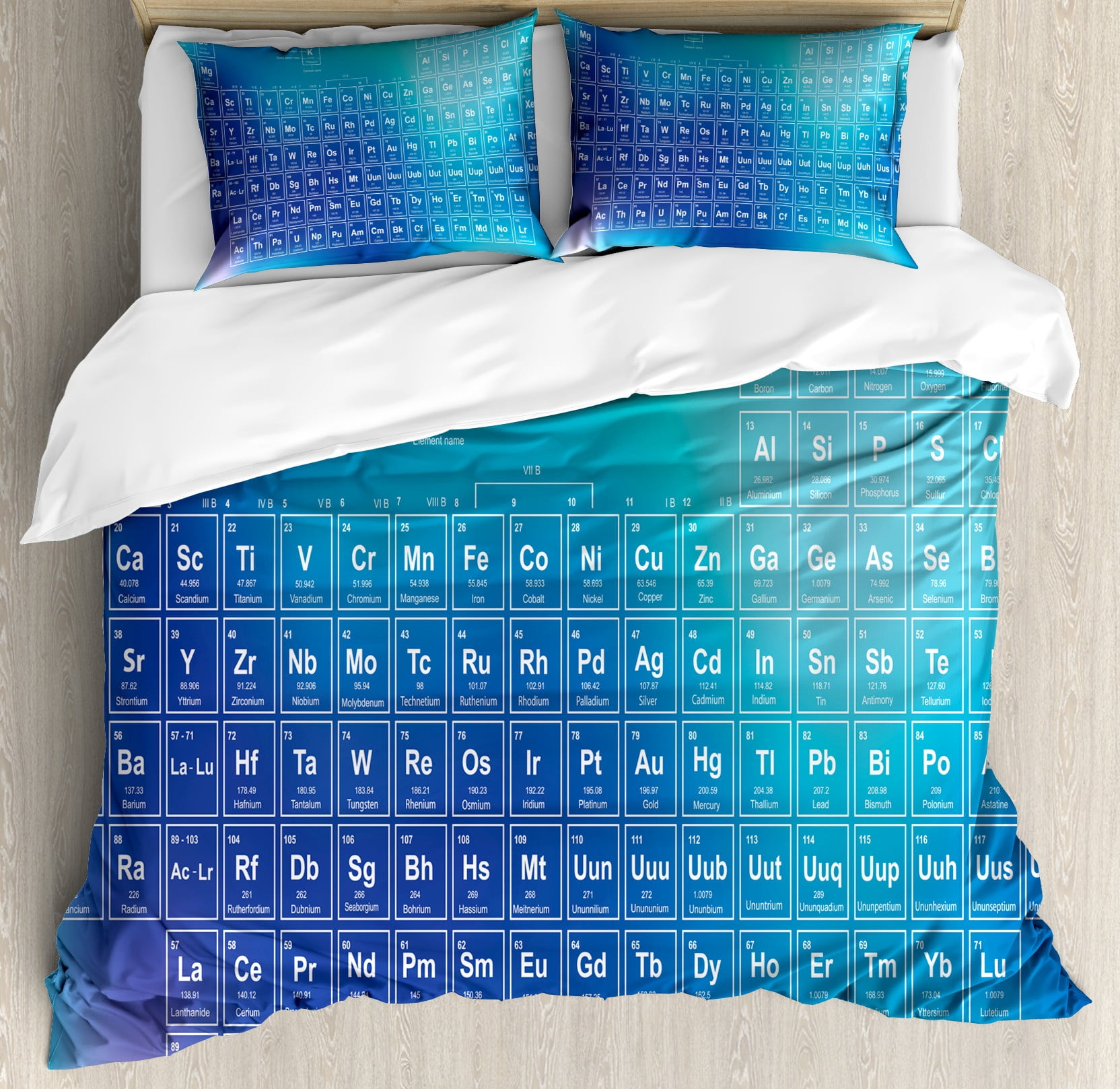 Science Duvet Cover Set, Chemistry Element Table Modern Image Attentive ...