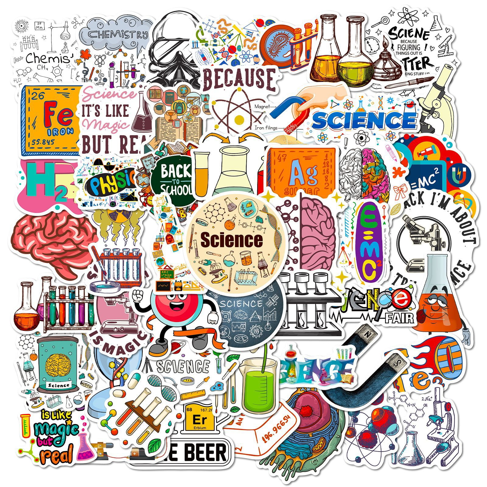 Science Education Sticker Set for Kids & Adults – DIY Reusable Animal ...
