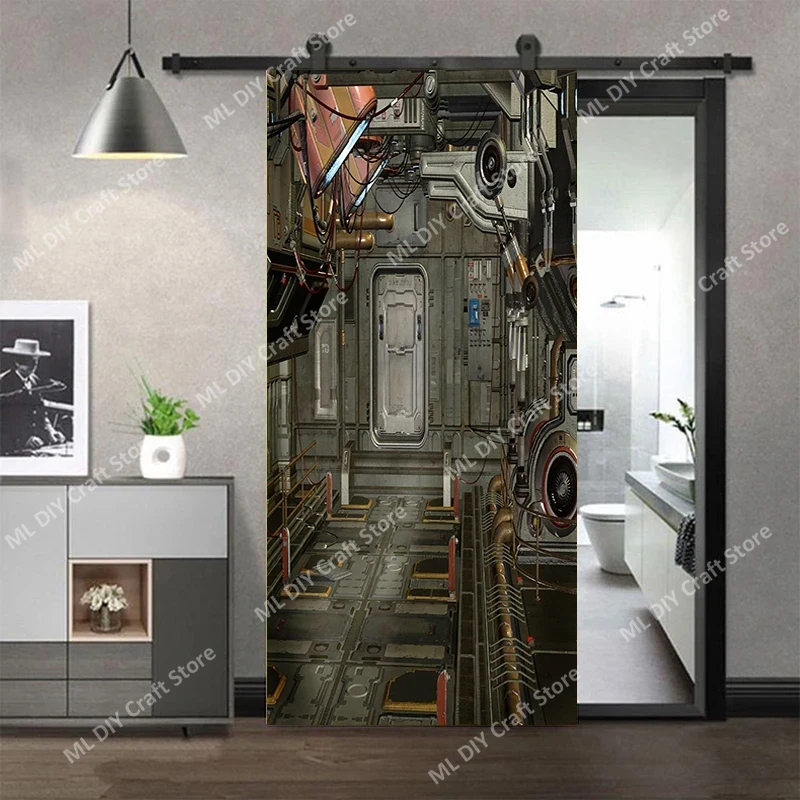 Science Fiction Future Style PVC Self-adhesive Art Mural Living Room ...